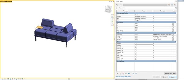 modelo 3d Revit family ikea flottebo sofá cama modelo gratis ...