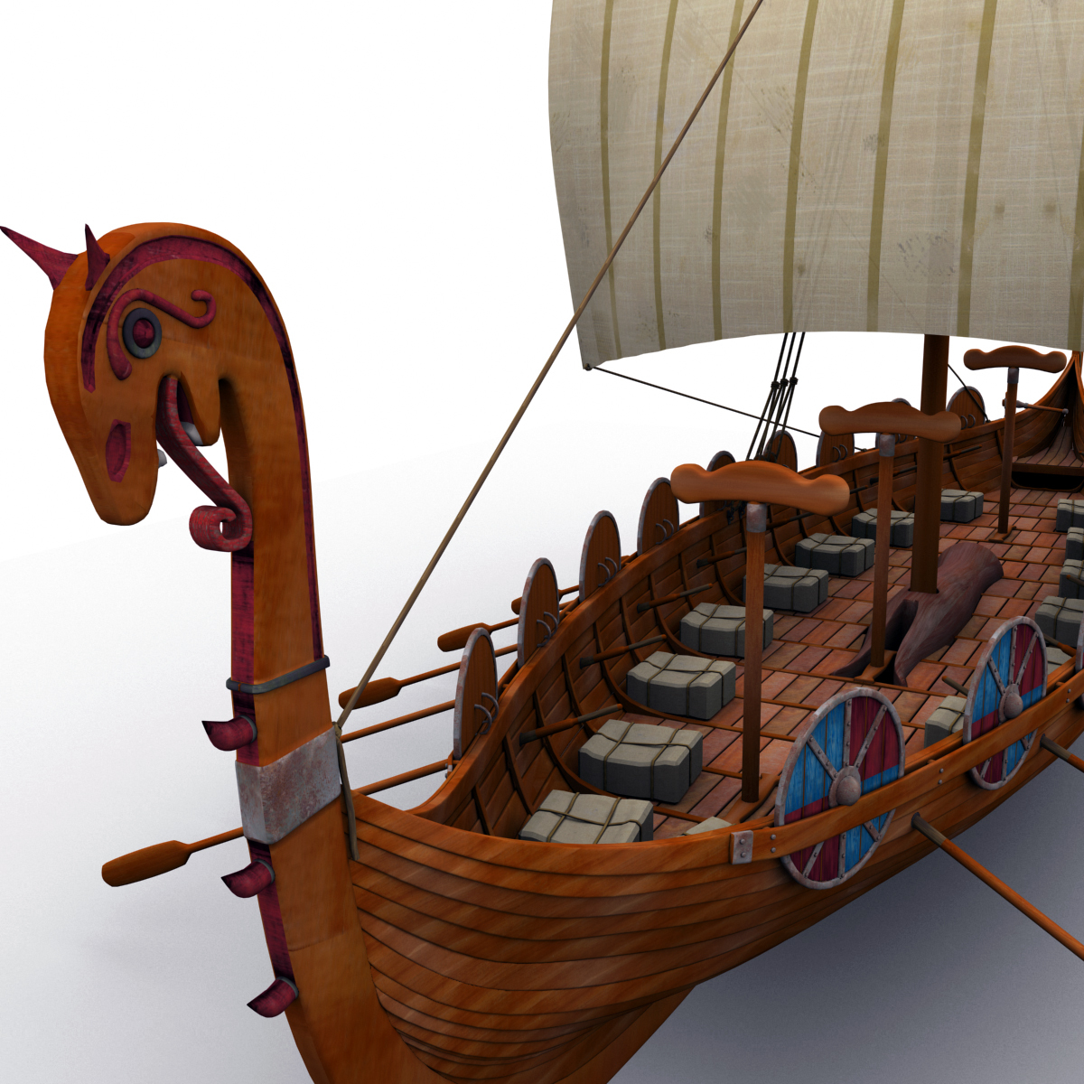 3d viking ship boats model