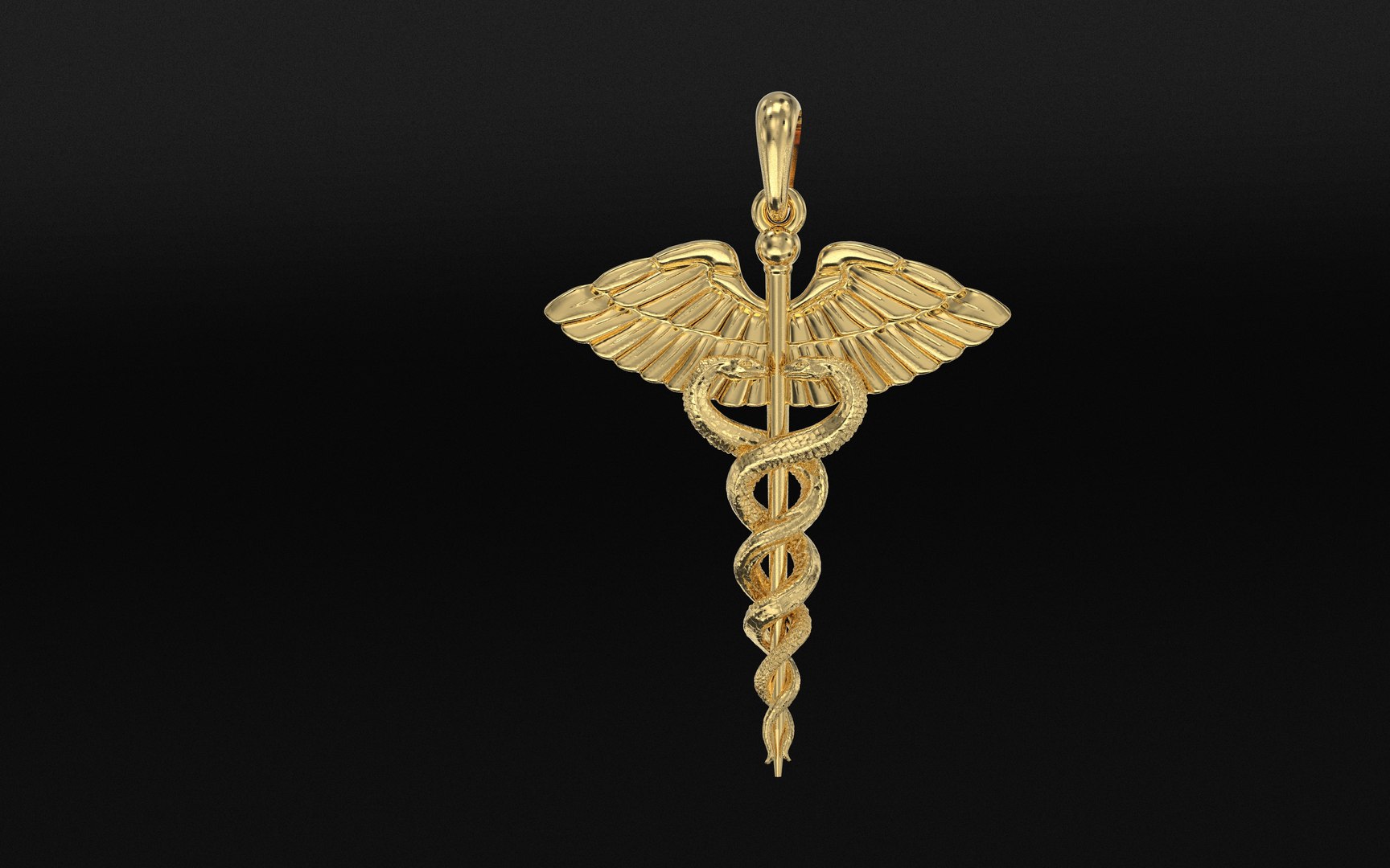 3D Model New Caduceus Pendant 3D Print Model - TurboSquid 1891328