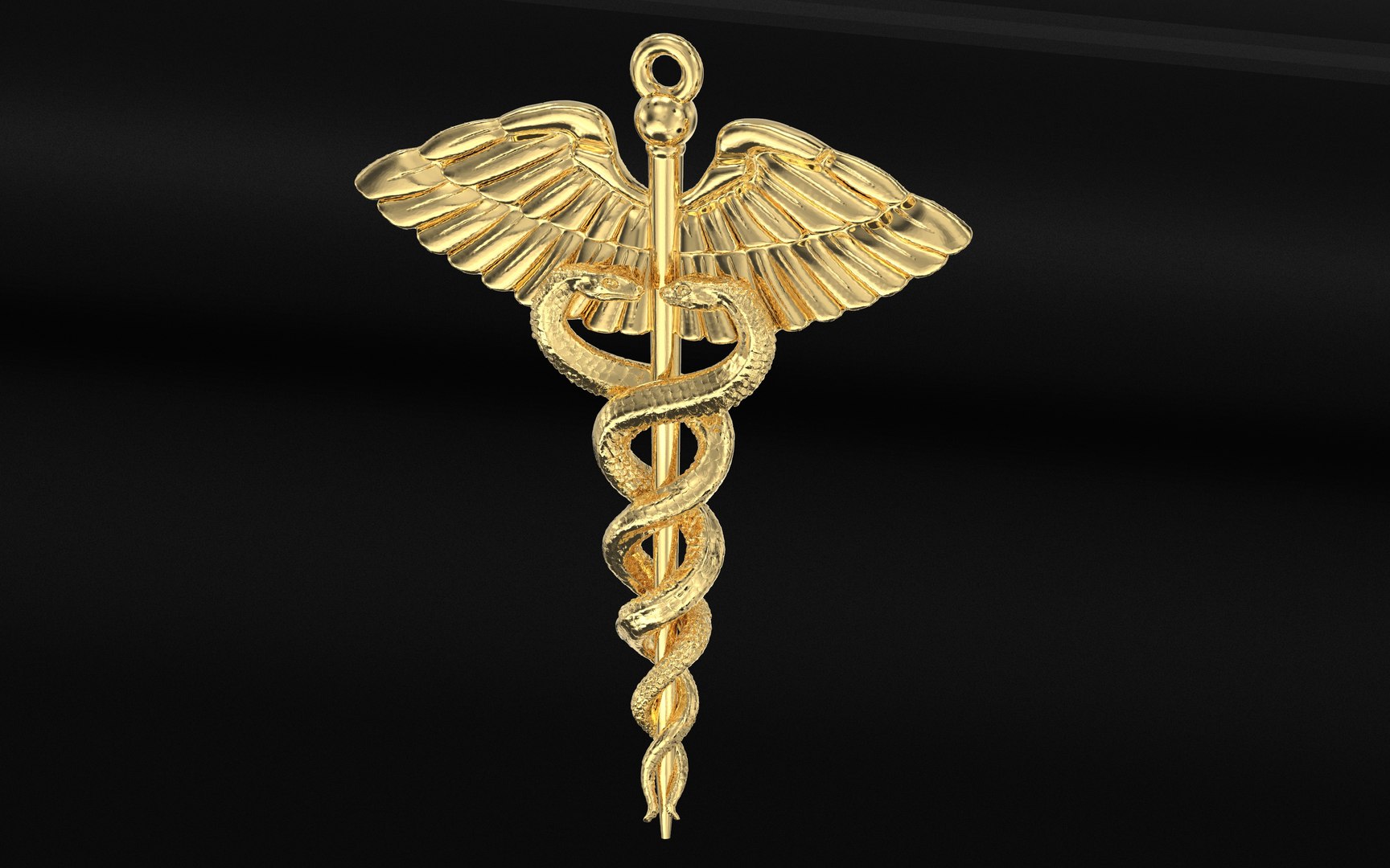 3D Model New Caduceus Pendant 3D Print Model - TurboSquid 1891328