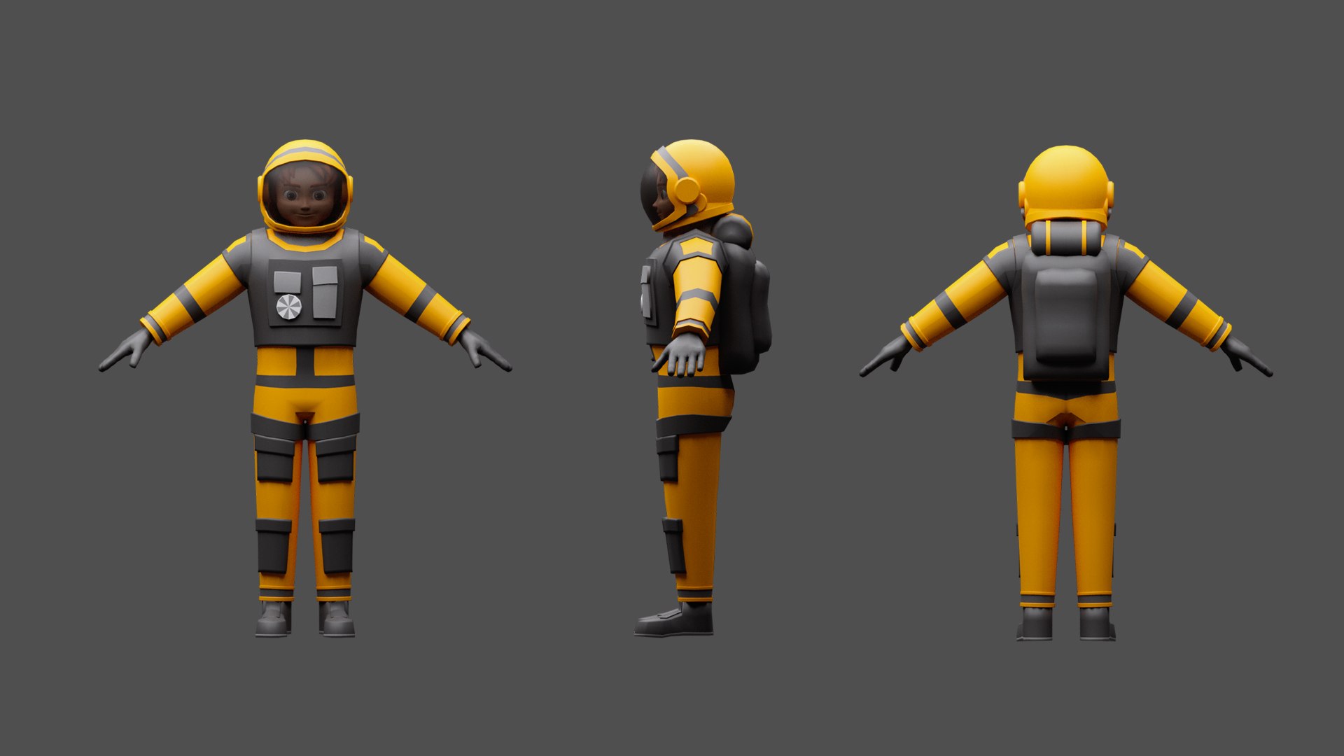 Cartoon Characters Astronauts 3D Model - TurboSquid 2166277