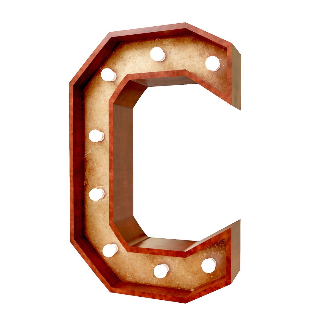 Marquee C Wooden Glow Sign 3dmodel 3D - TurboSquid 1975809