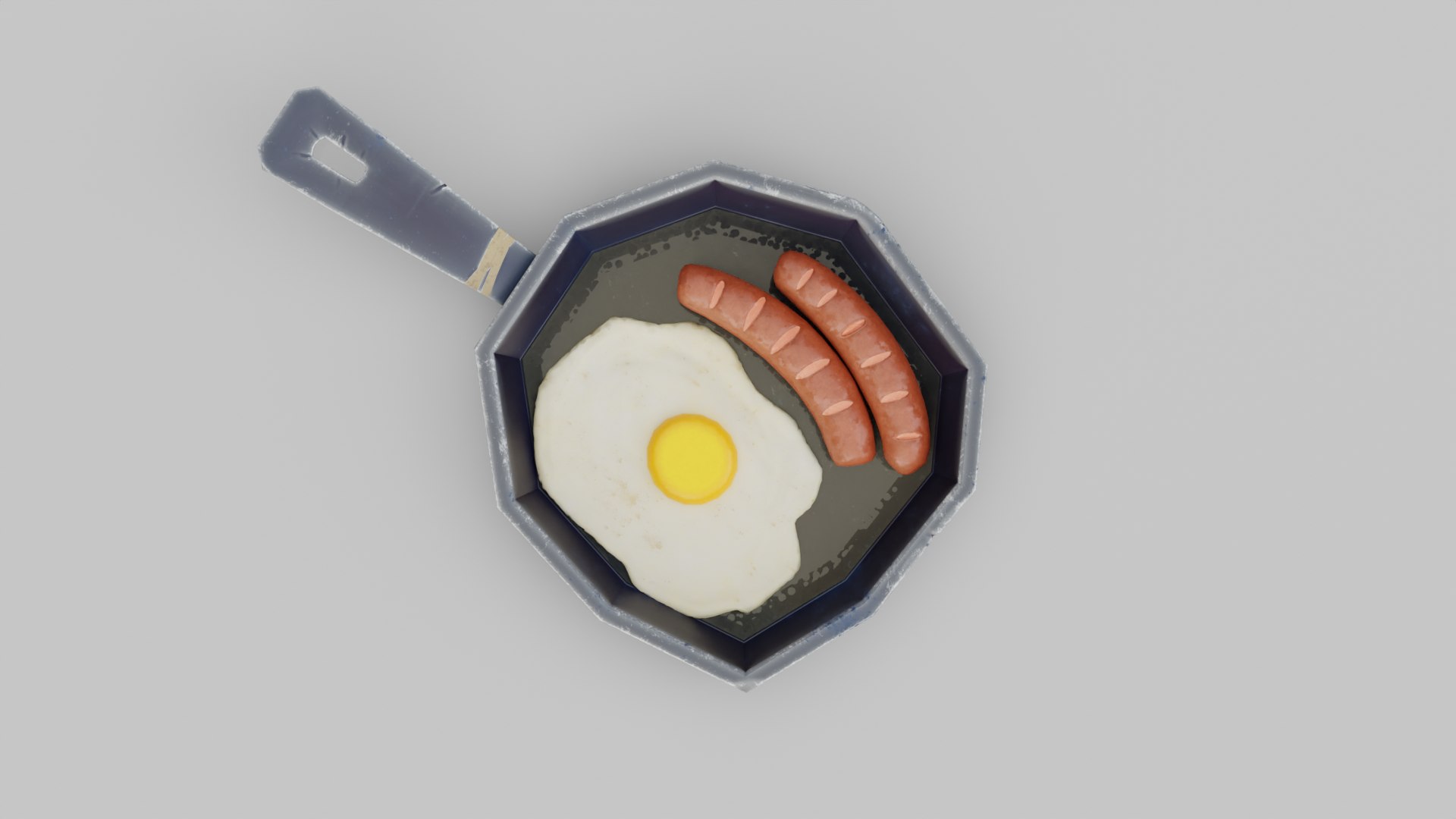 3D Pan service with sausages and egg model - TurboSquid 1961358