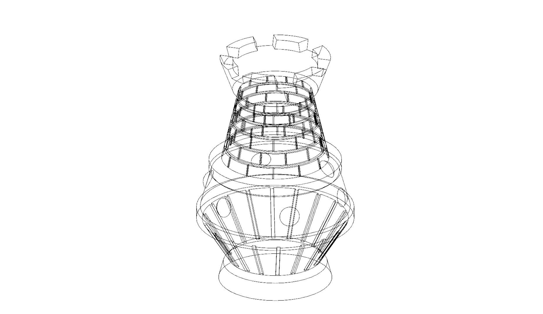 chess piece rook 3d model