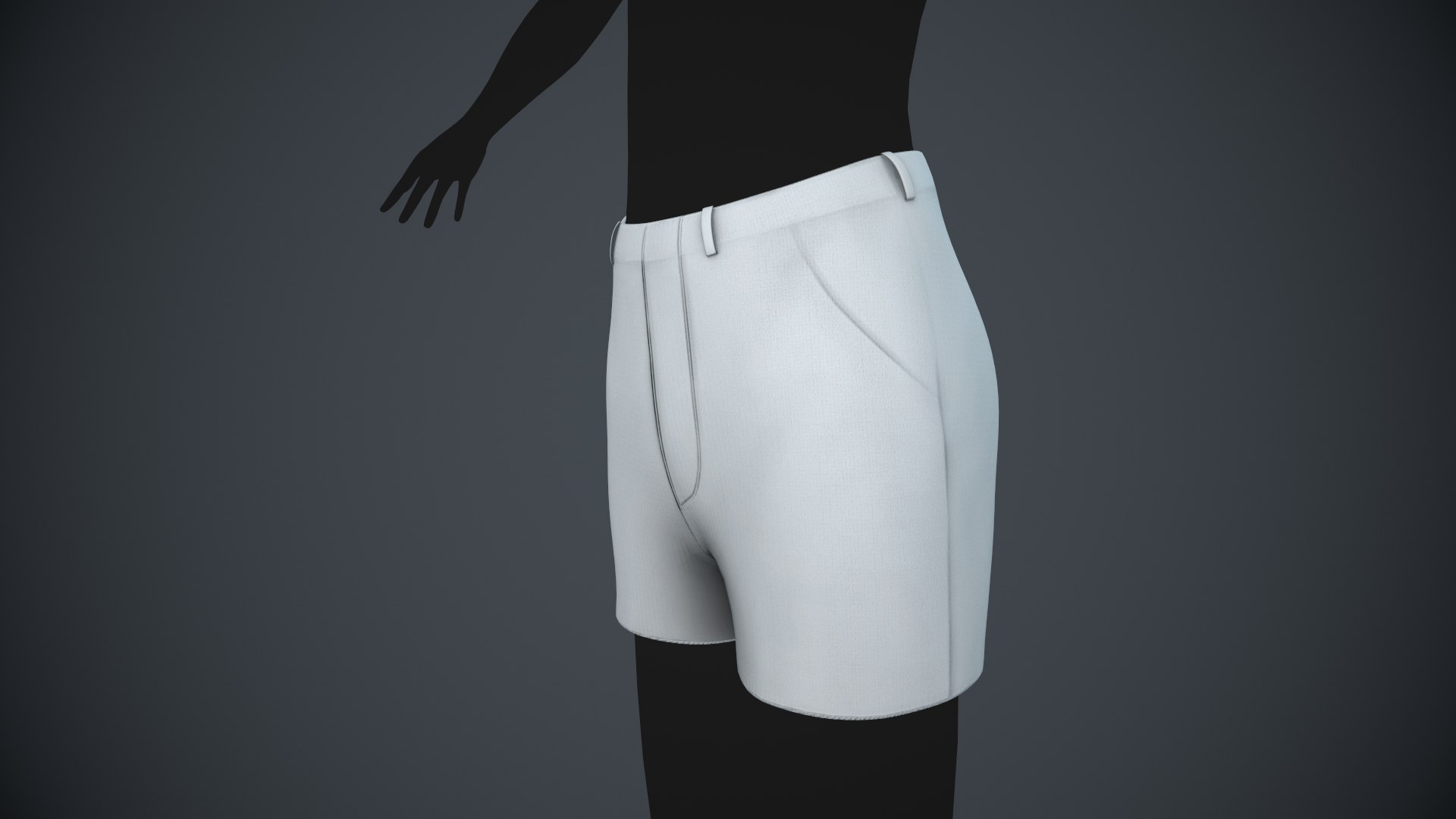 White Shorts Style 1 3D model - TurboSquid 1986878