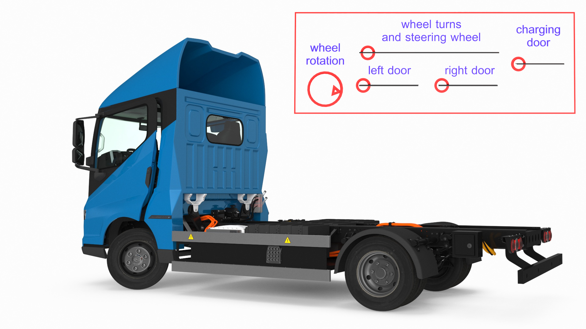 Truck BYD ETM6 Chassis Blue Rigged - TurboSquid 2268658