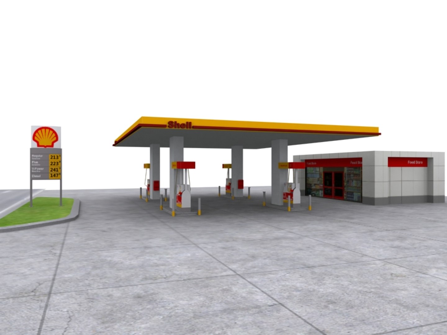 Shell Gas Station 3d Max