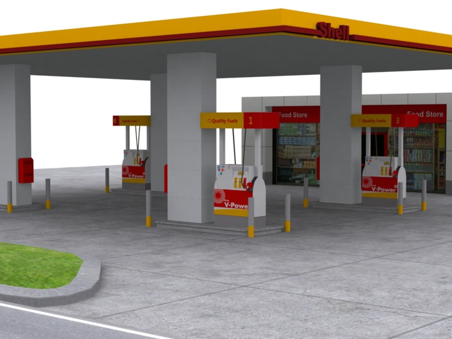 Shell Gas Station 3d Max
