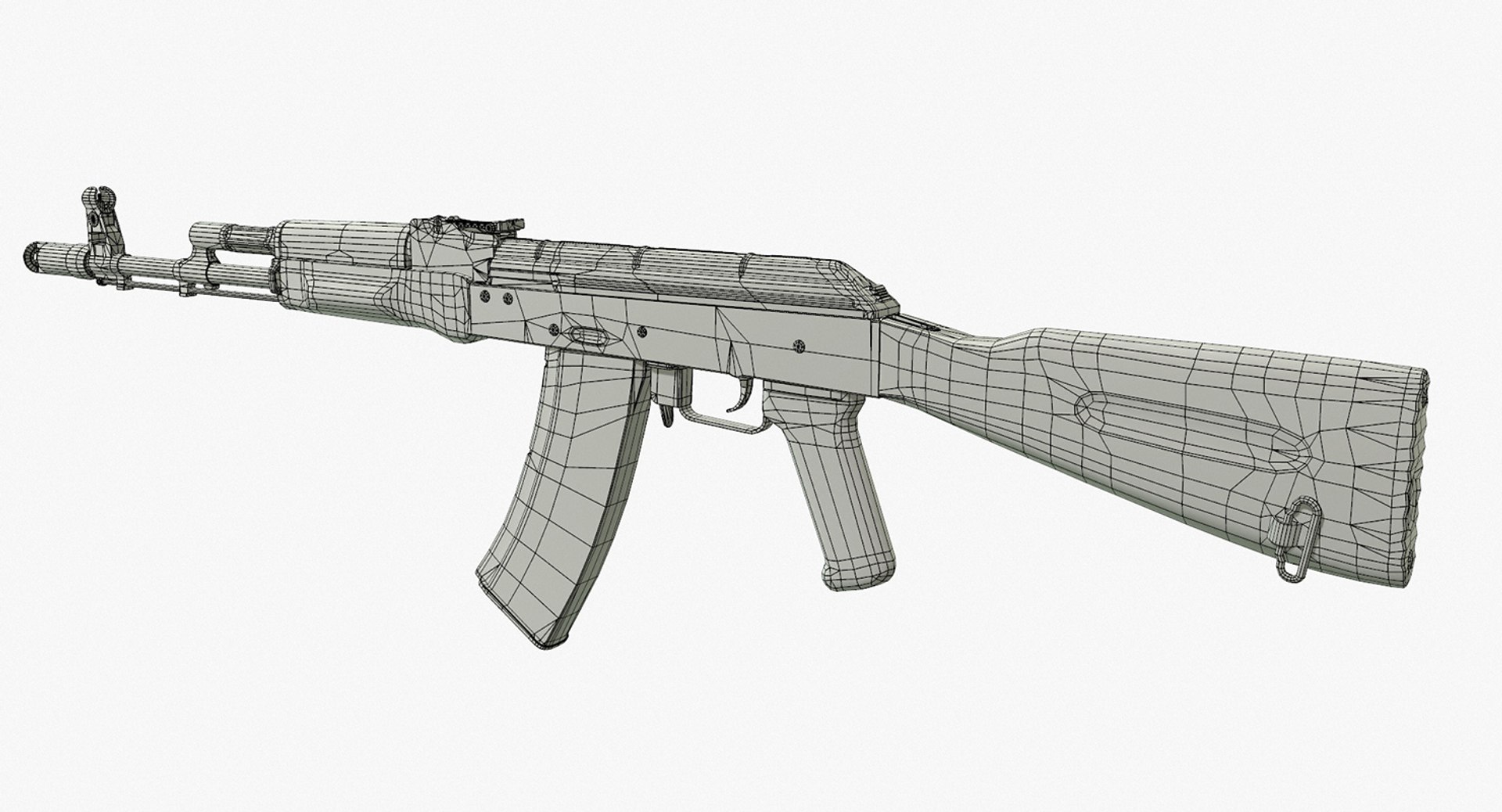 3d low-poly ak-74