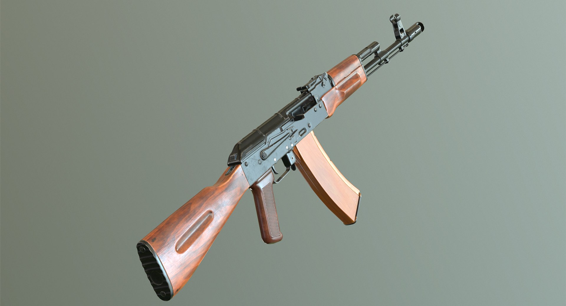 3d low-poly ak-74