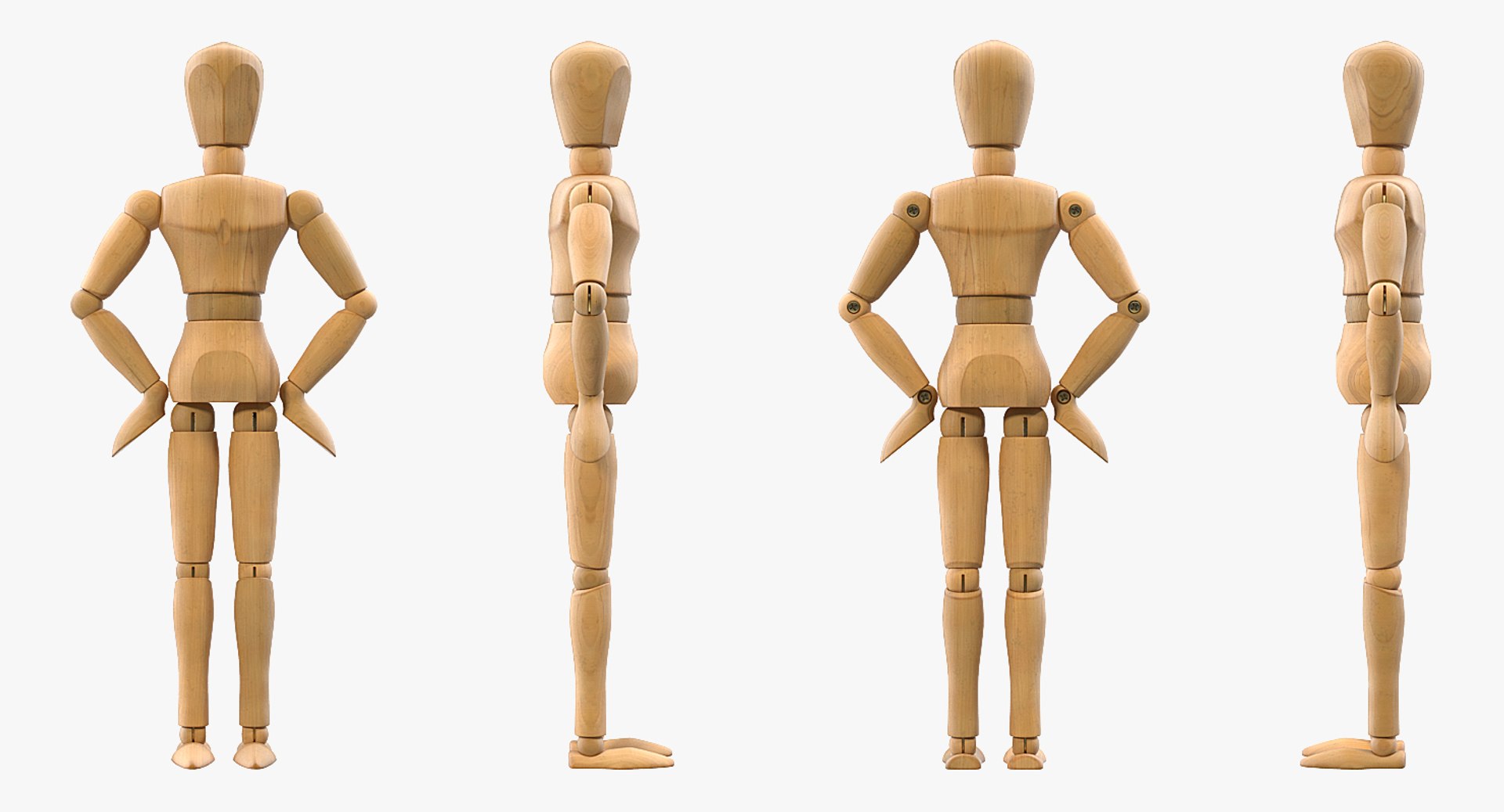 Small wooden dummy doll 3D - TurboSquid 1336937