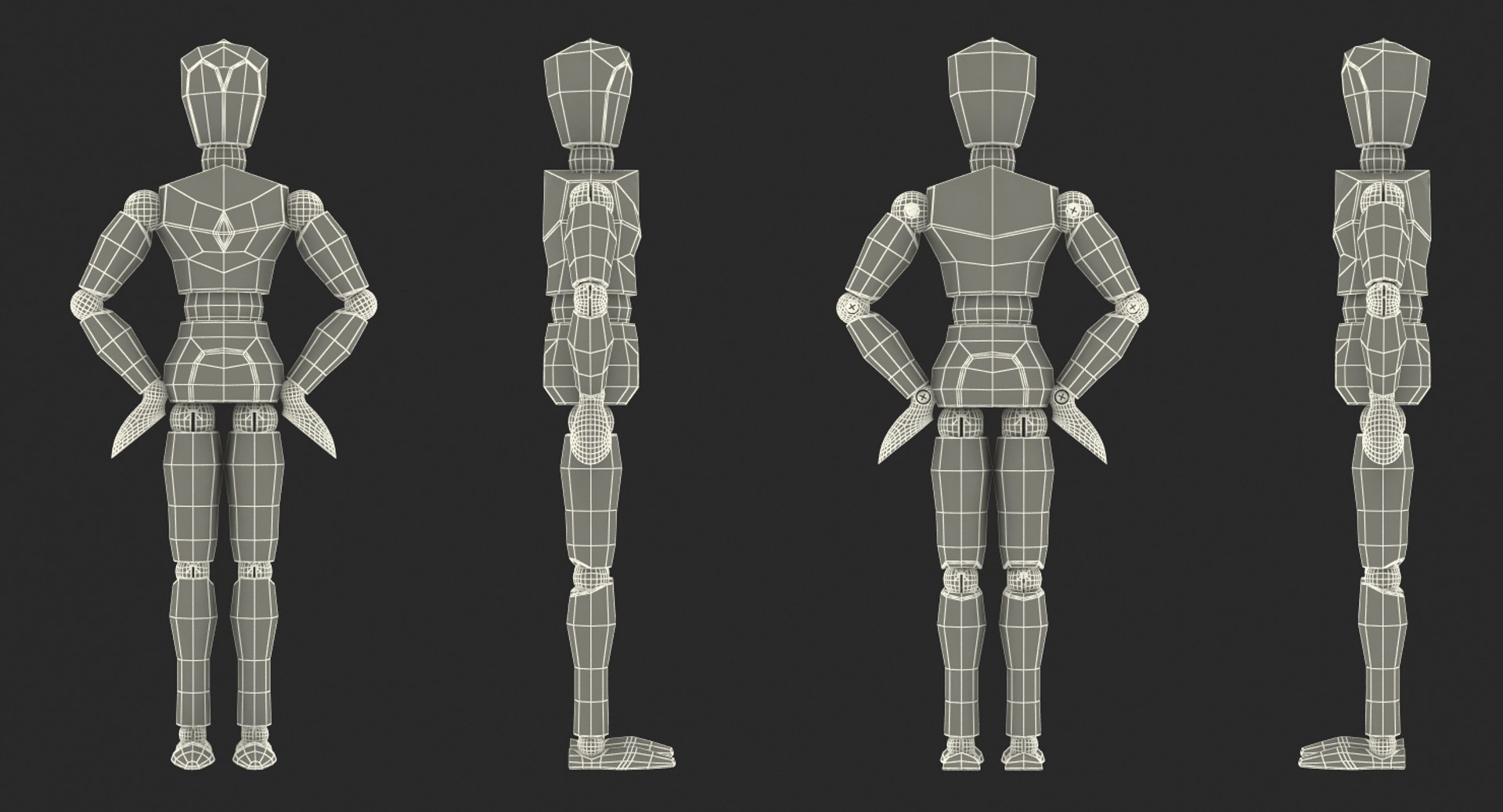 Small wooden dummy doll 3D - TurboSquid 1336937