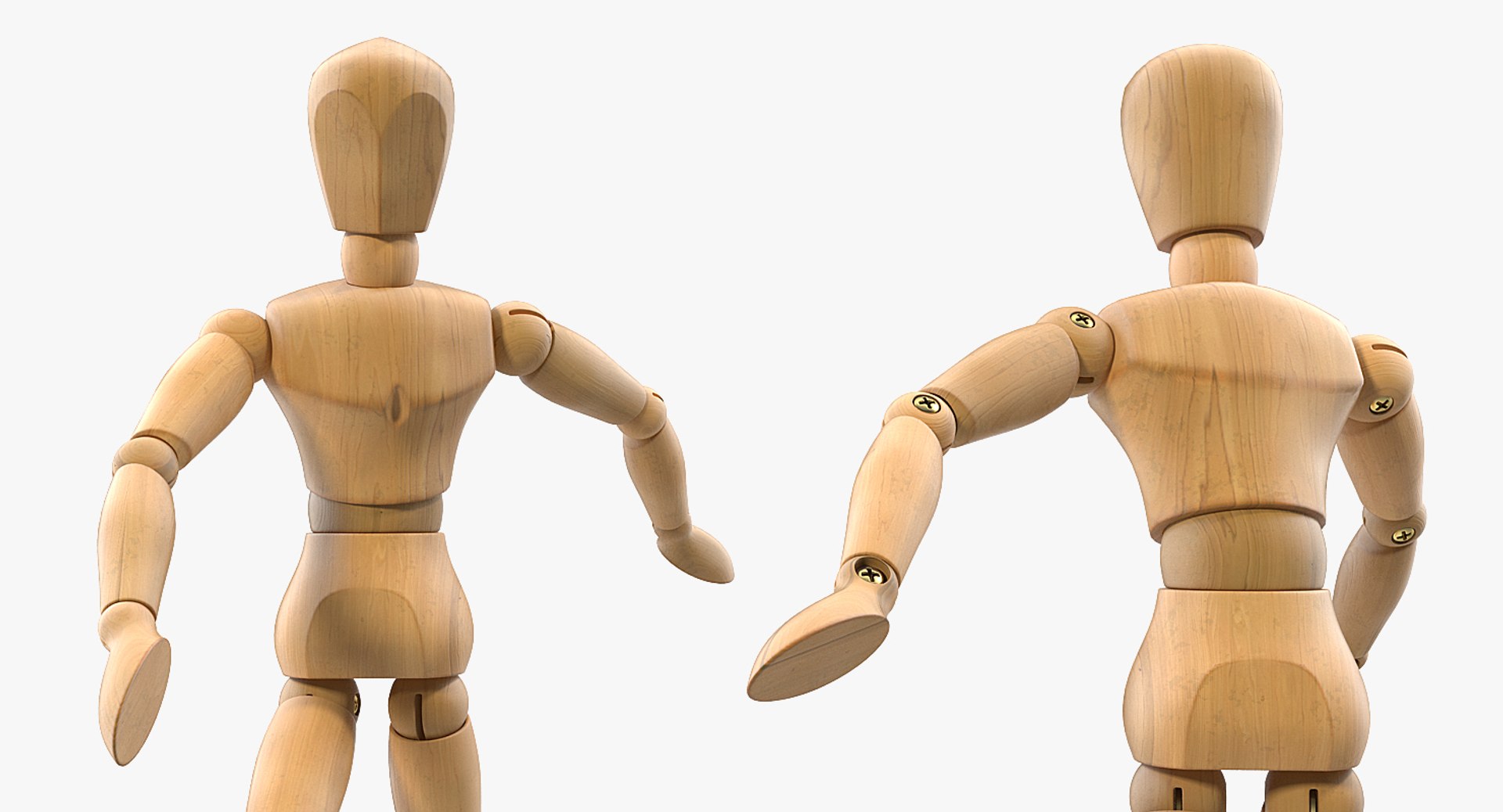 Small wooden dummy doll 3D - TurboSquid 1336937