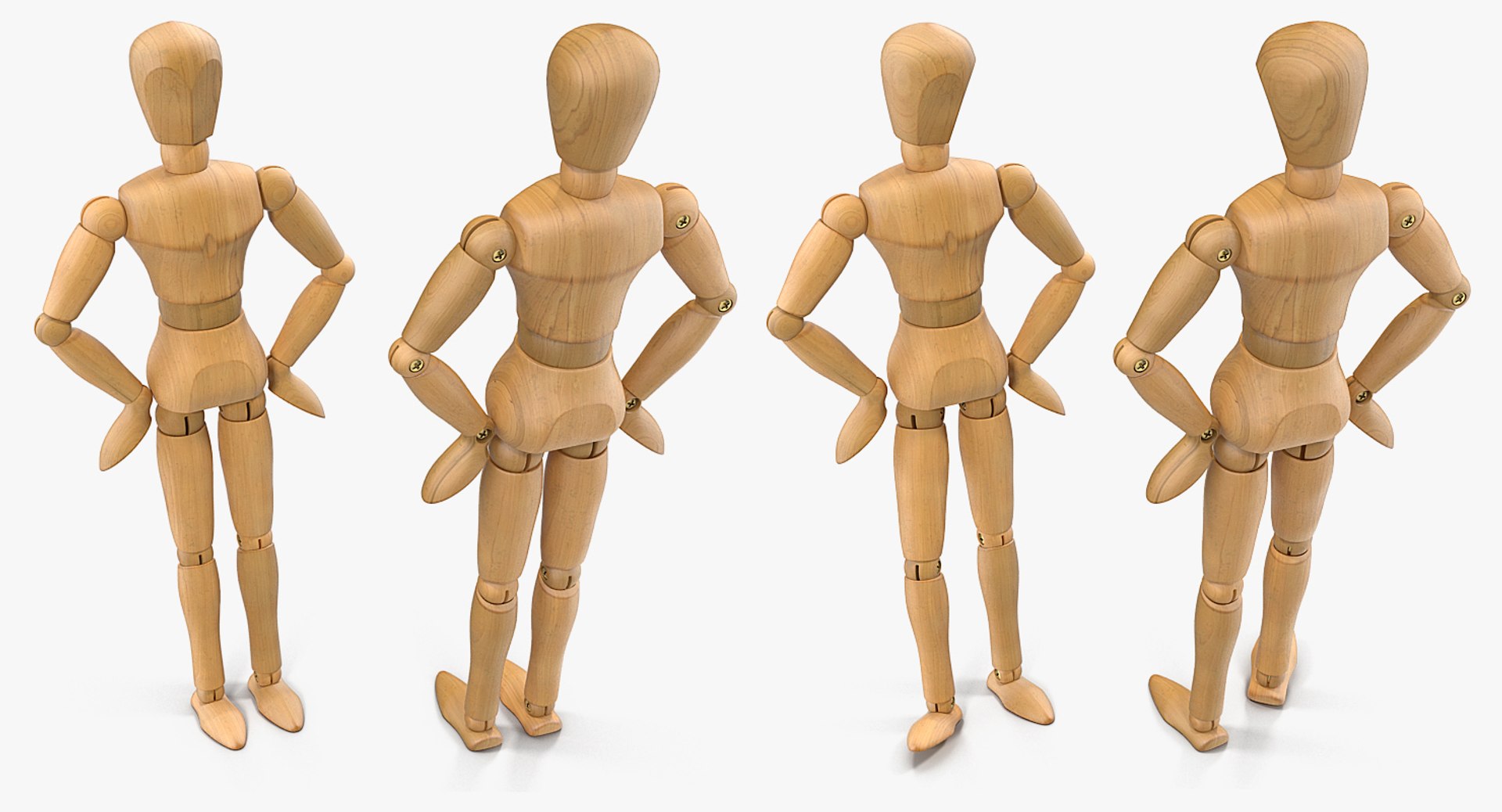 Small wooden dummy doll 3D - TurboSquid 1336937