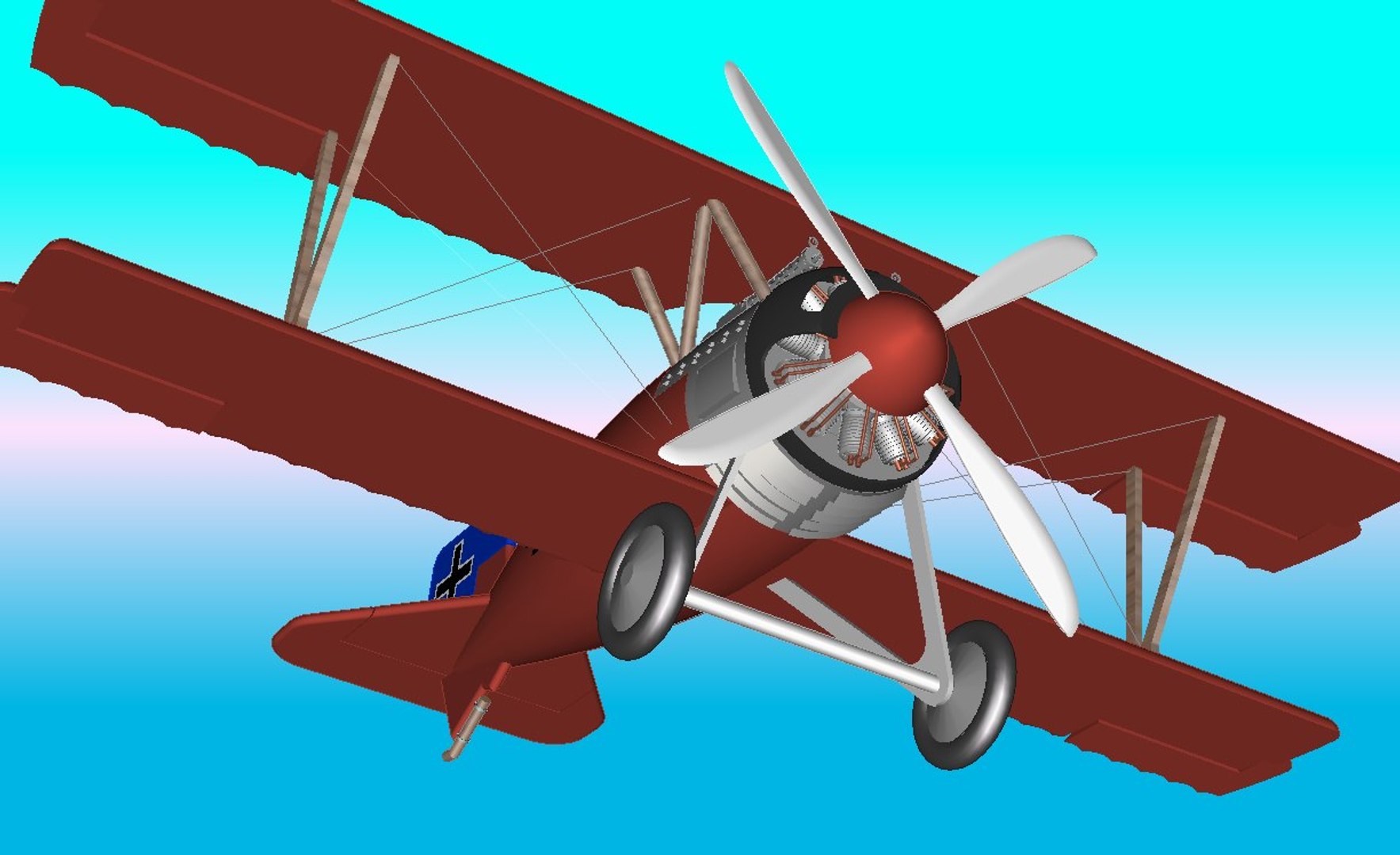 3d model german biplane