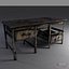 3d Old Rusty Metal Workbench