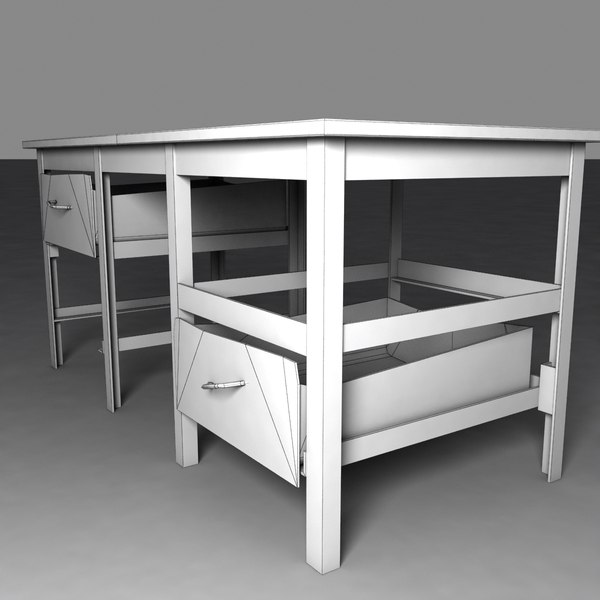 3d old rusty metal workbench