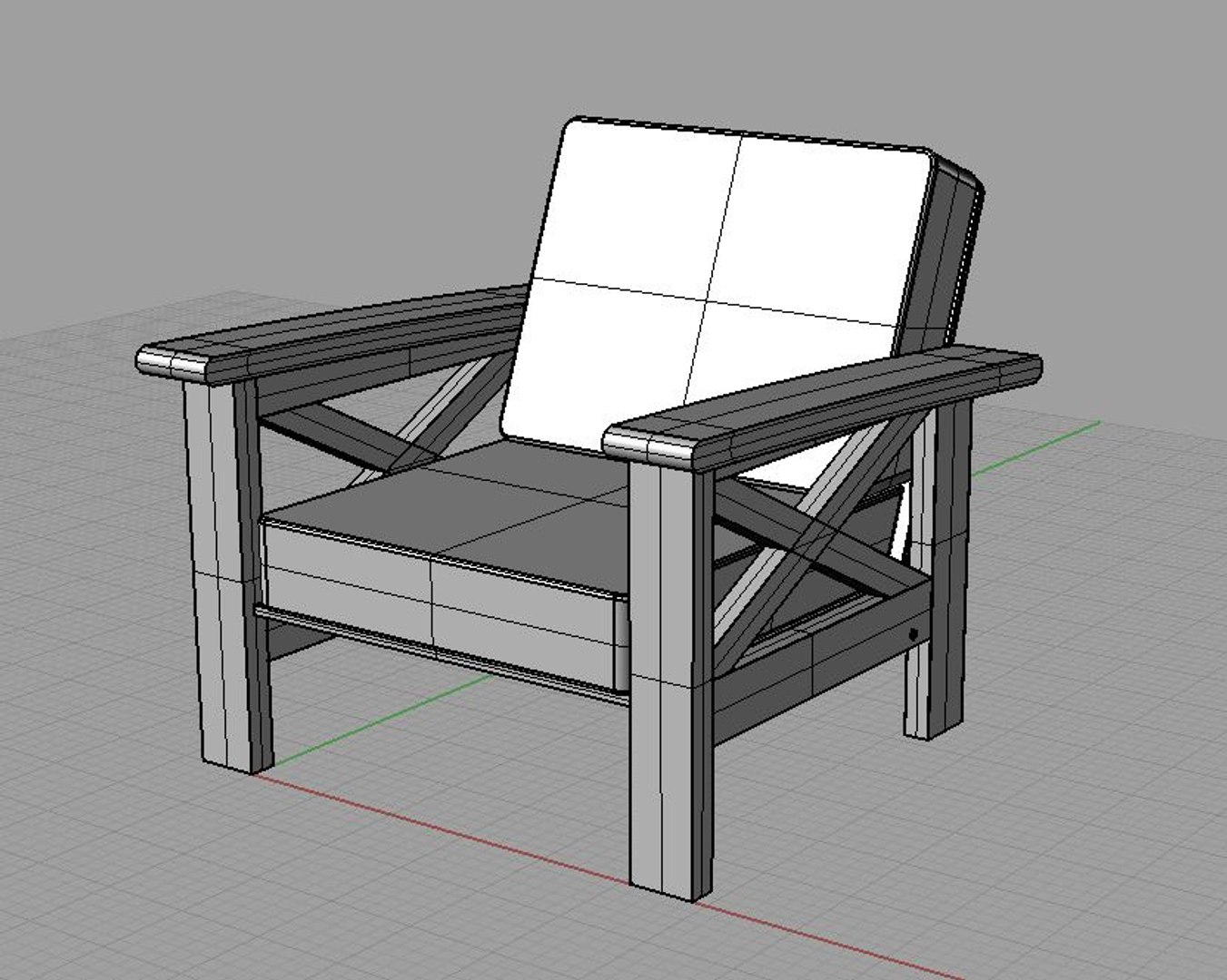 3d Model Arm Chair X