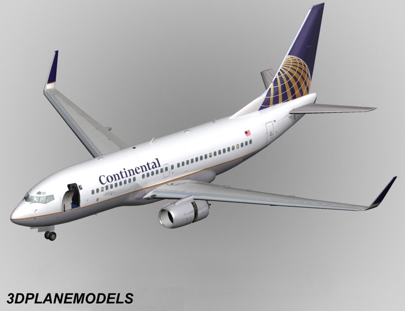 3ds B737-700 Continental Airlines 737