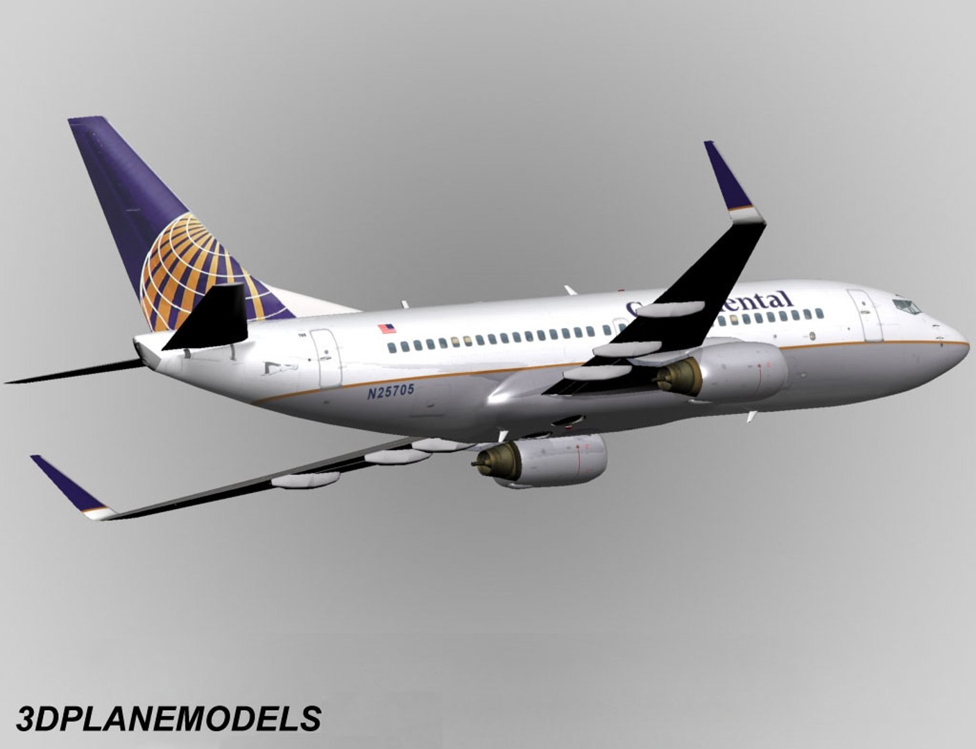 3ds B737-700 Continental Airlines 737