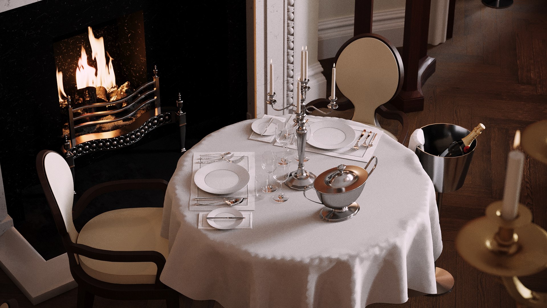 Realistic Interior restaurant Scene 3D model - TurboSquid 2062776