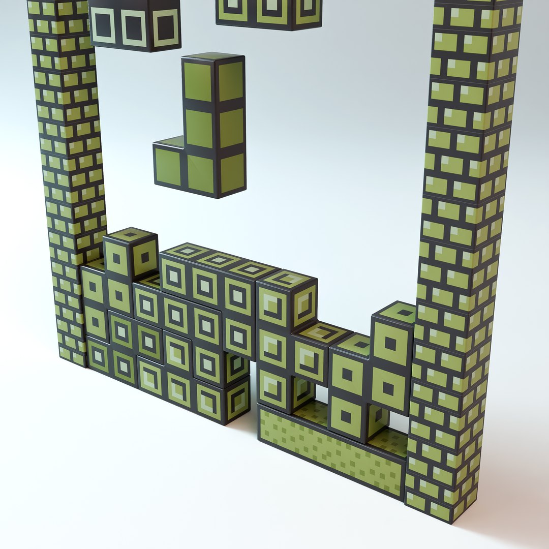 3D Retro Tetris Concept Screen Model - TurboSquid 2187241