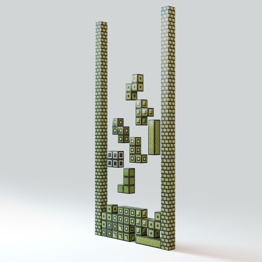 3D Retro Tetris Concept Screen Model - TurboSquid 2187241