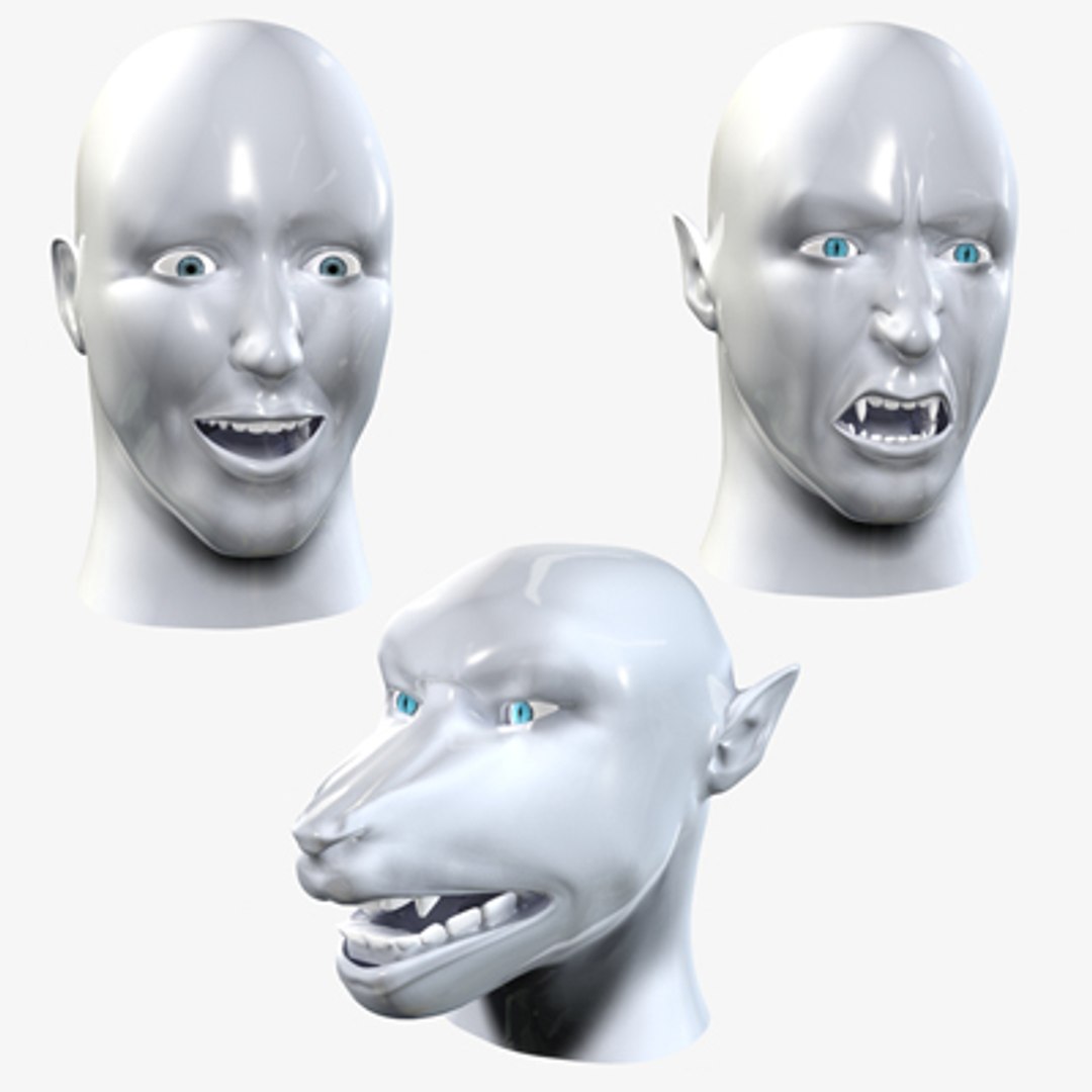 3d man head werewolf vampire