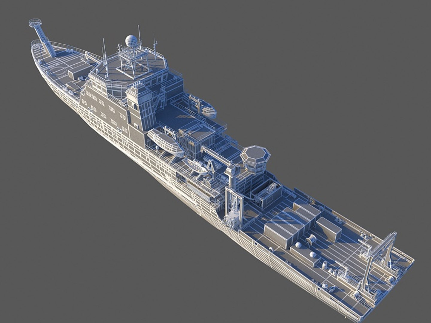 3D model scientific research ship 1 - TurboSquid 1594335