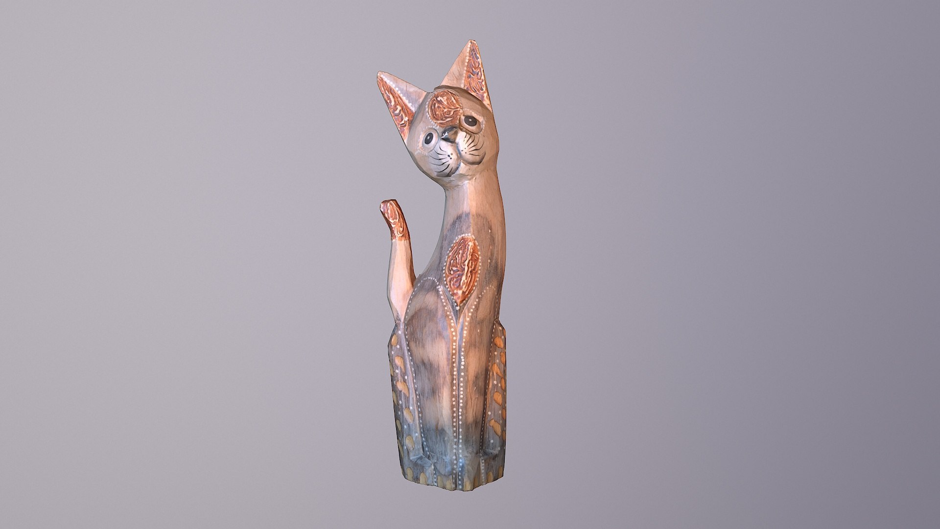 3D The cat ethnic statuette 01 hi-poly 3D model model - TurboSquid 1785708