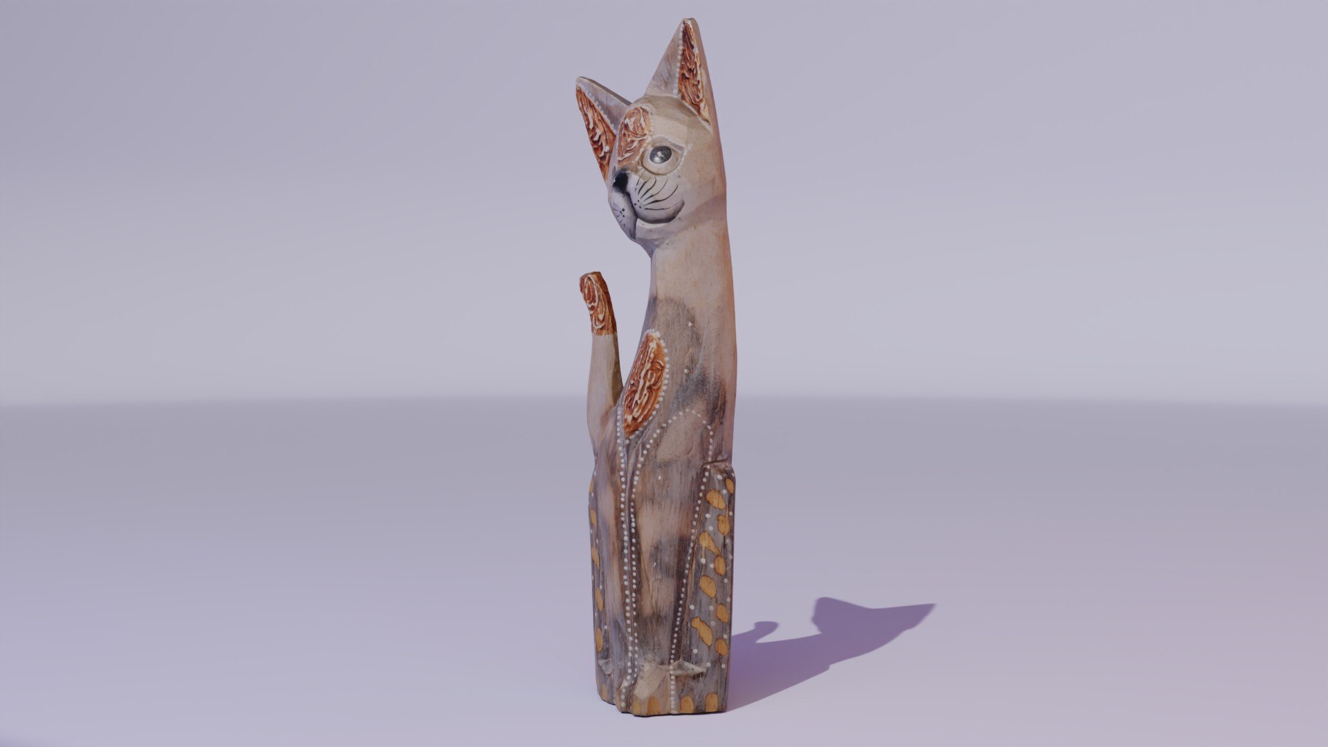 3D The cat ethnic statuette 01 hi-poly 3D model model - TurboSquid 1785708