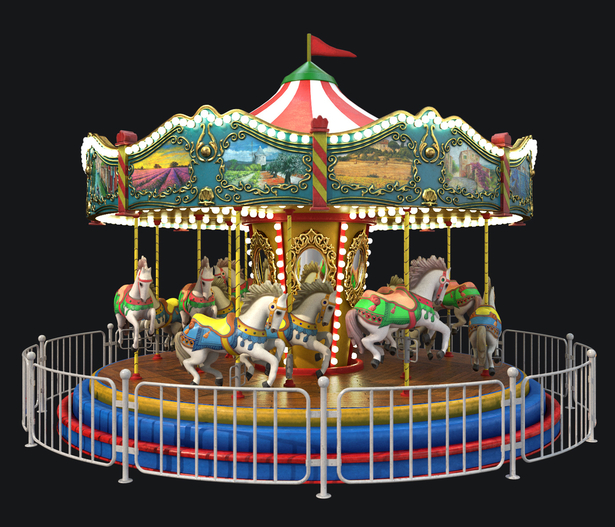 3D Carousel - TurboSquid 1493945