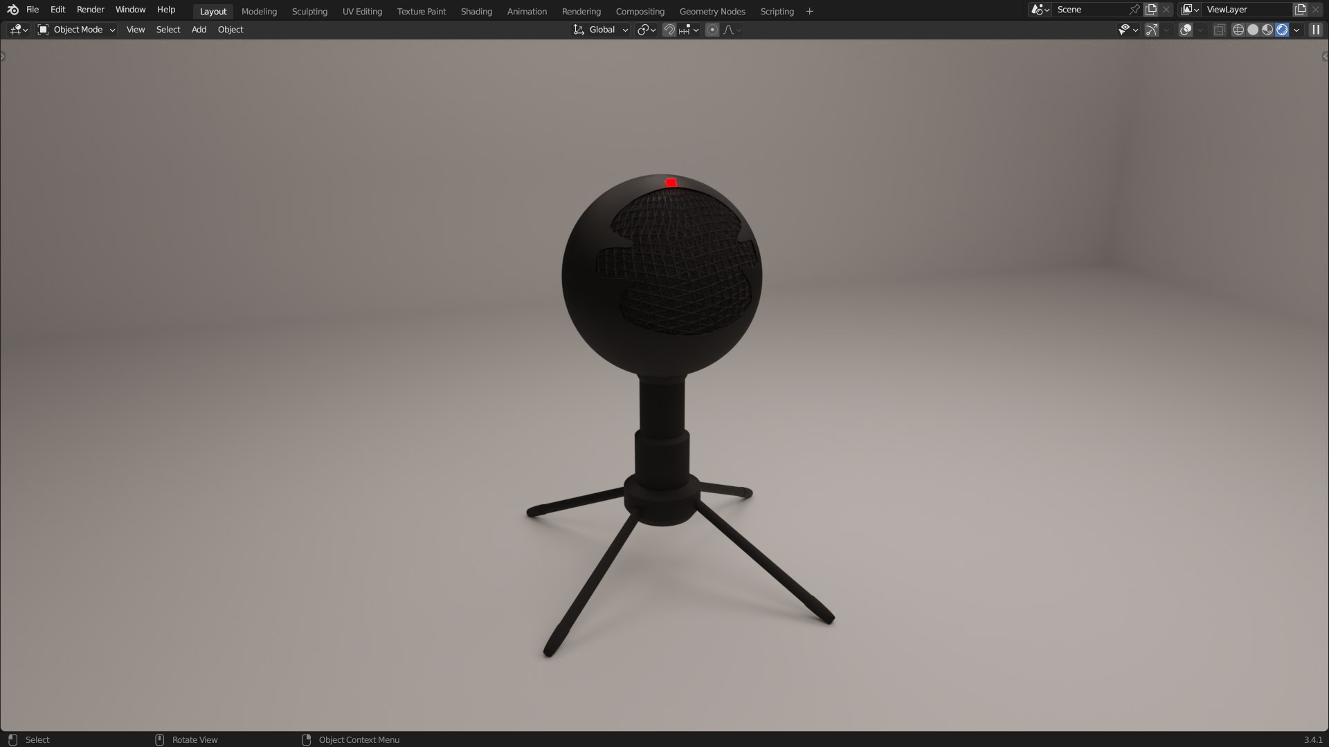 3D Simple Microphone BLENDER - TurboSquid 2081126