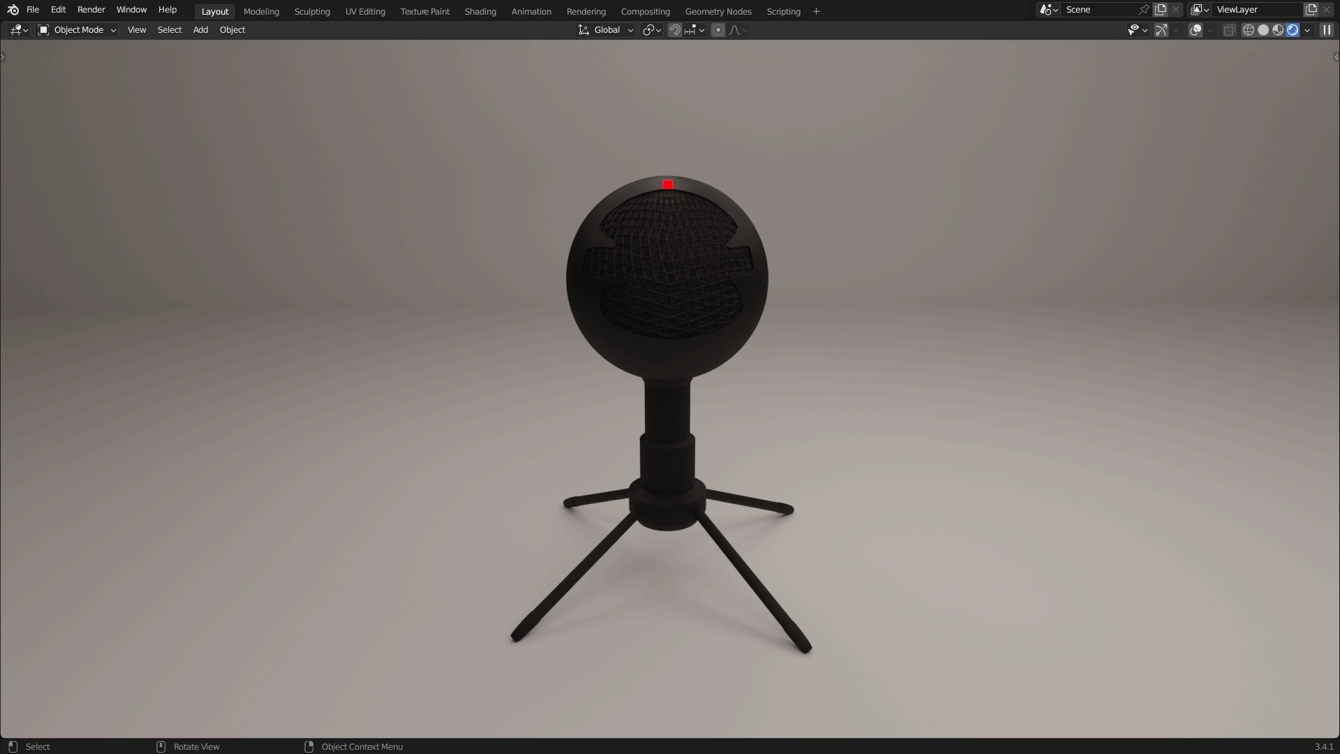 3D Simple Microphone BLENDER - TurboSquid 2081126