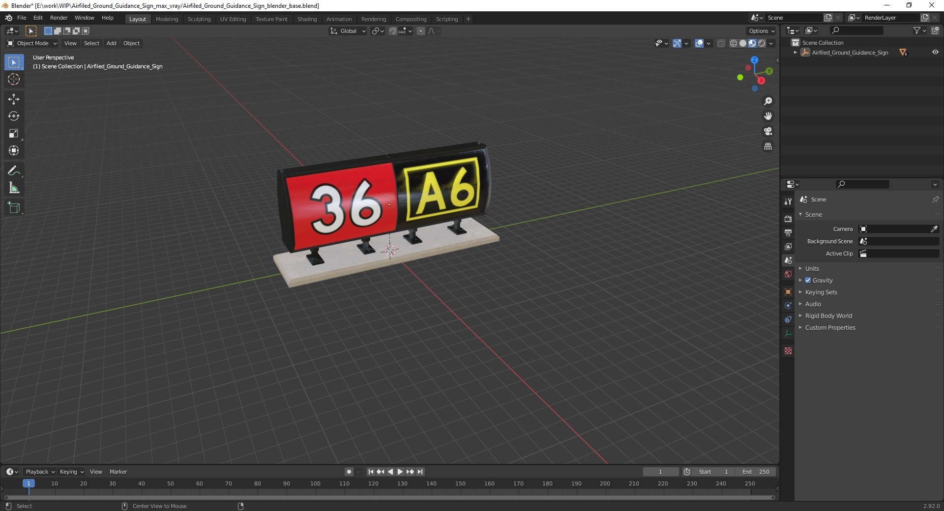 3D Model Airfiled Ground Guidance Sign - TurboSquid 2059882