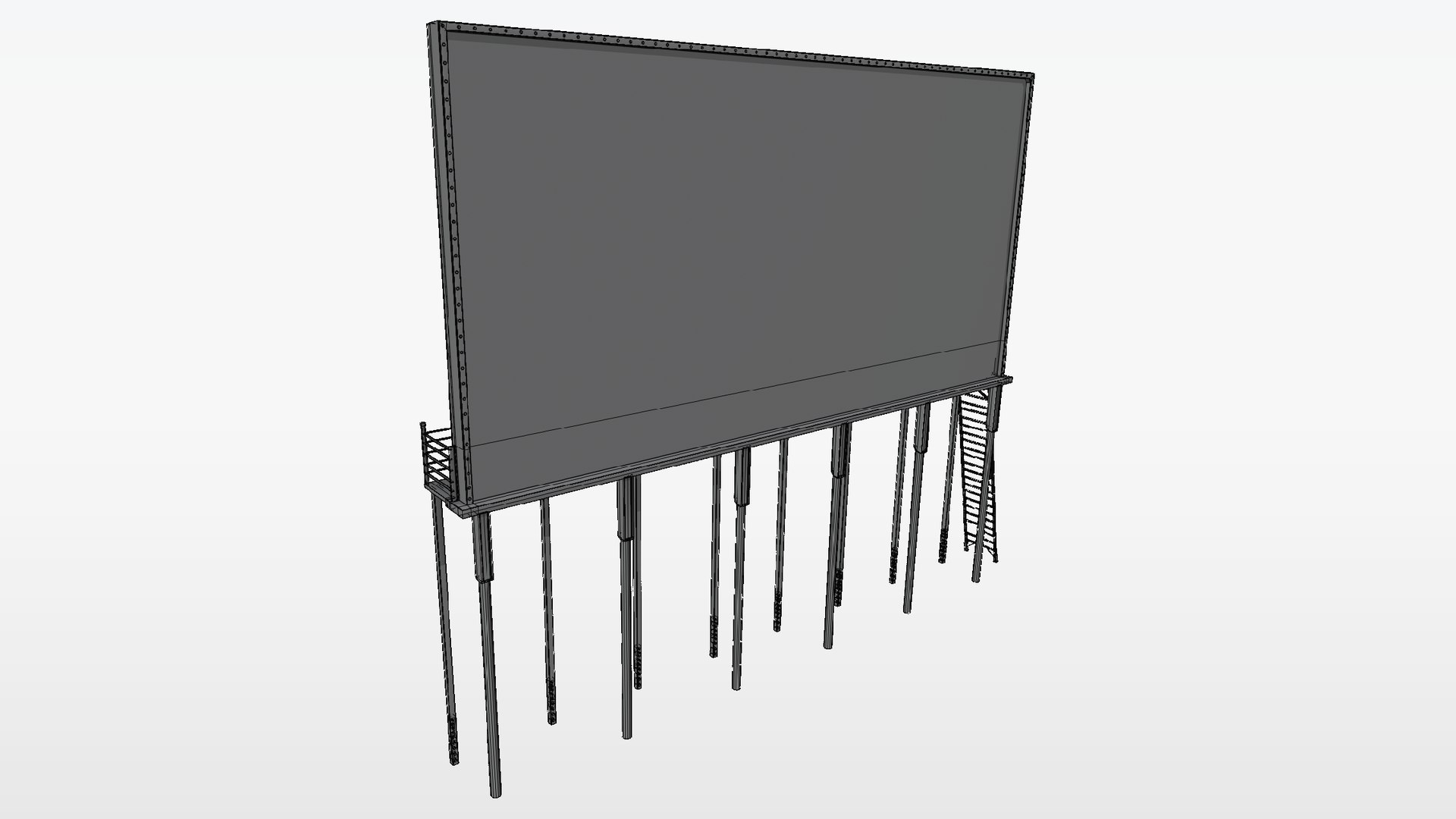 Low Poly Old Billboard 3D Model - TurboSquid 1726761