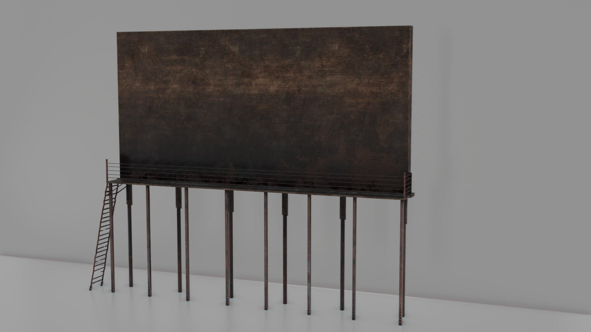 Low Poly Old Billboard 3D Model - TurboSquid 1726761