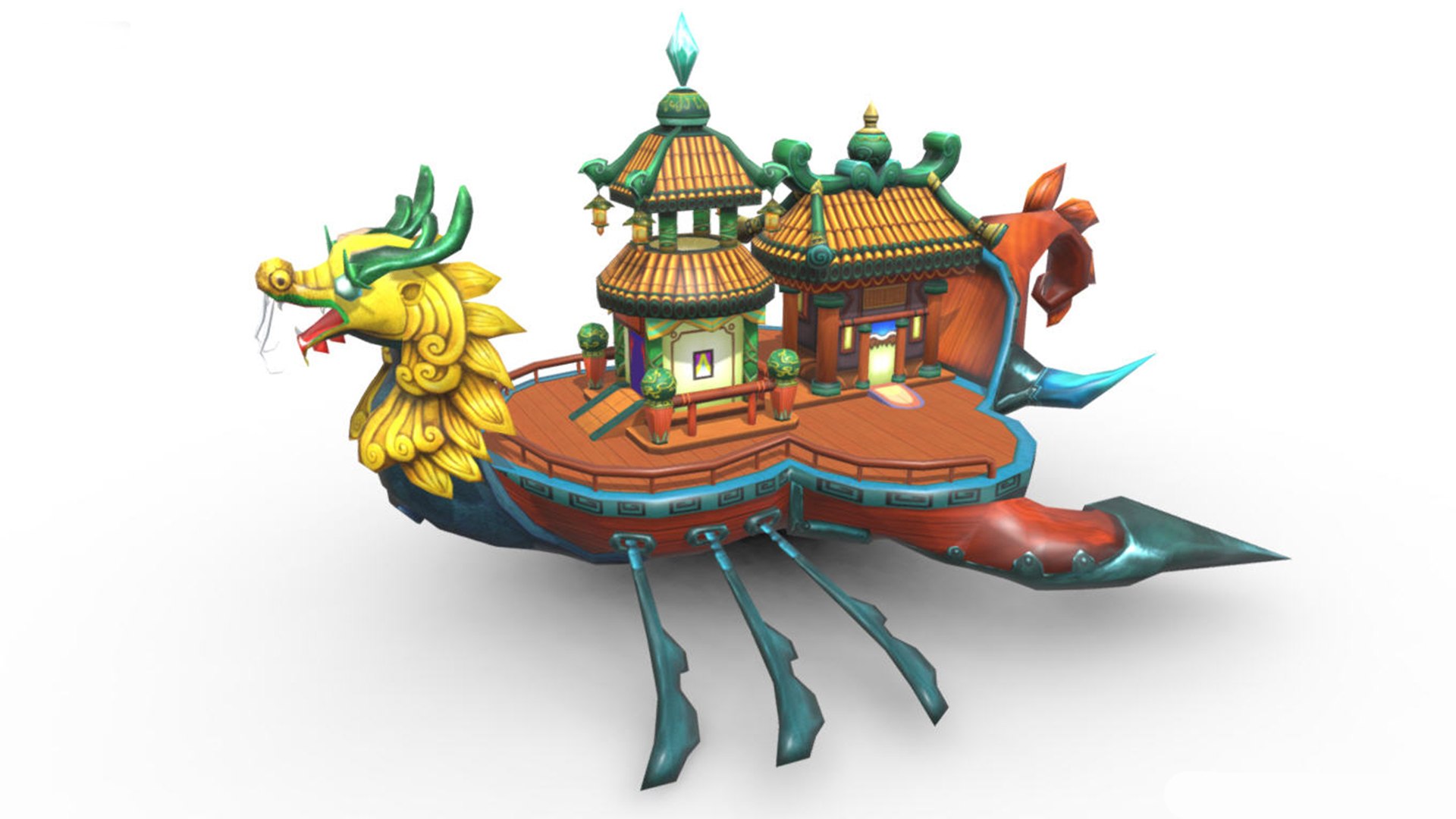 modelo 3d Dragon style boat - TurboSquid 2089816
