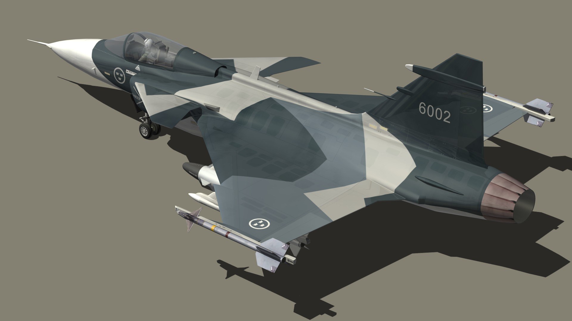 3D Model JAS 39 Gripen Splinter Camo - TurboSquid 2081344