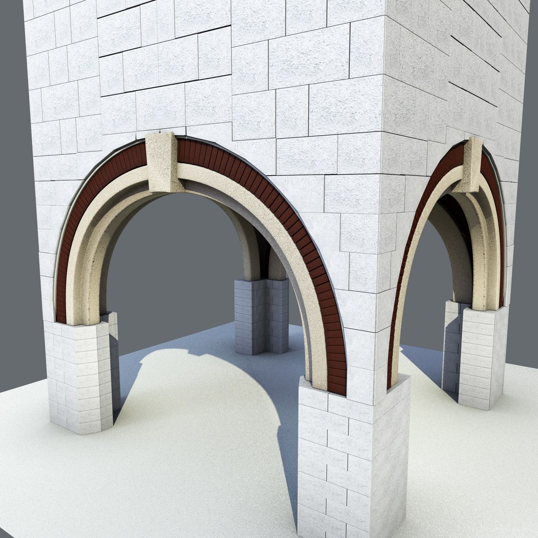 arch architecture tower 3d model