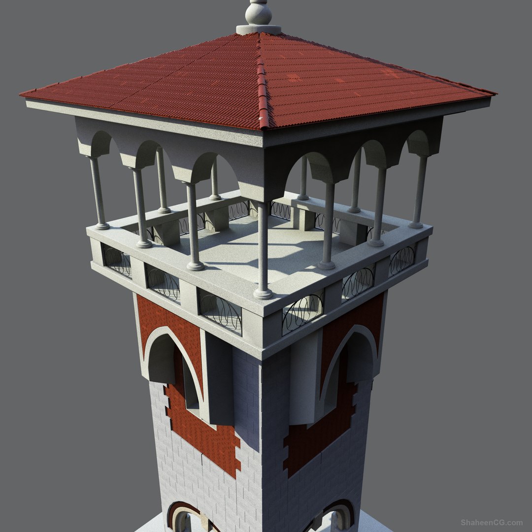 arch architecture tower 3d model