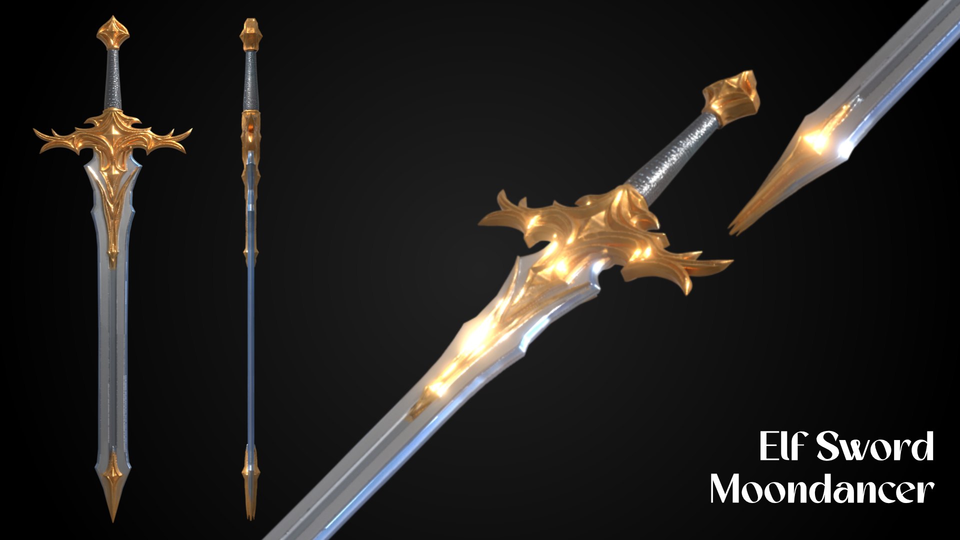Stylized Fantasy Sword Pack - Elf Sword 3D Model - TurboSquid 2426800