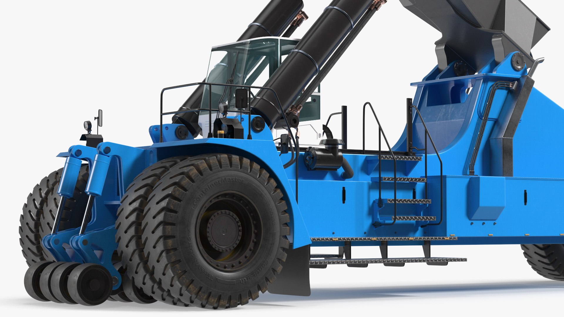 Reach Stacker Nielsen NCN 180TH Loading Concrete Barriers 3D Model ...