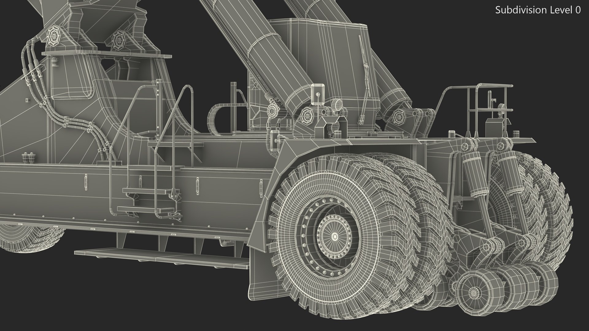 Reach Stacker Nielsen NCN 180TH Loading Concrete Barriers 3D Model ...