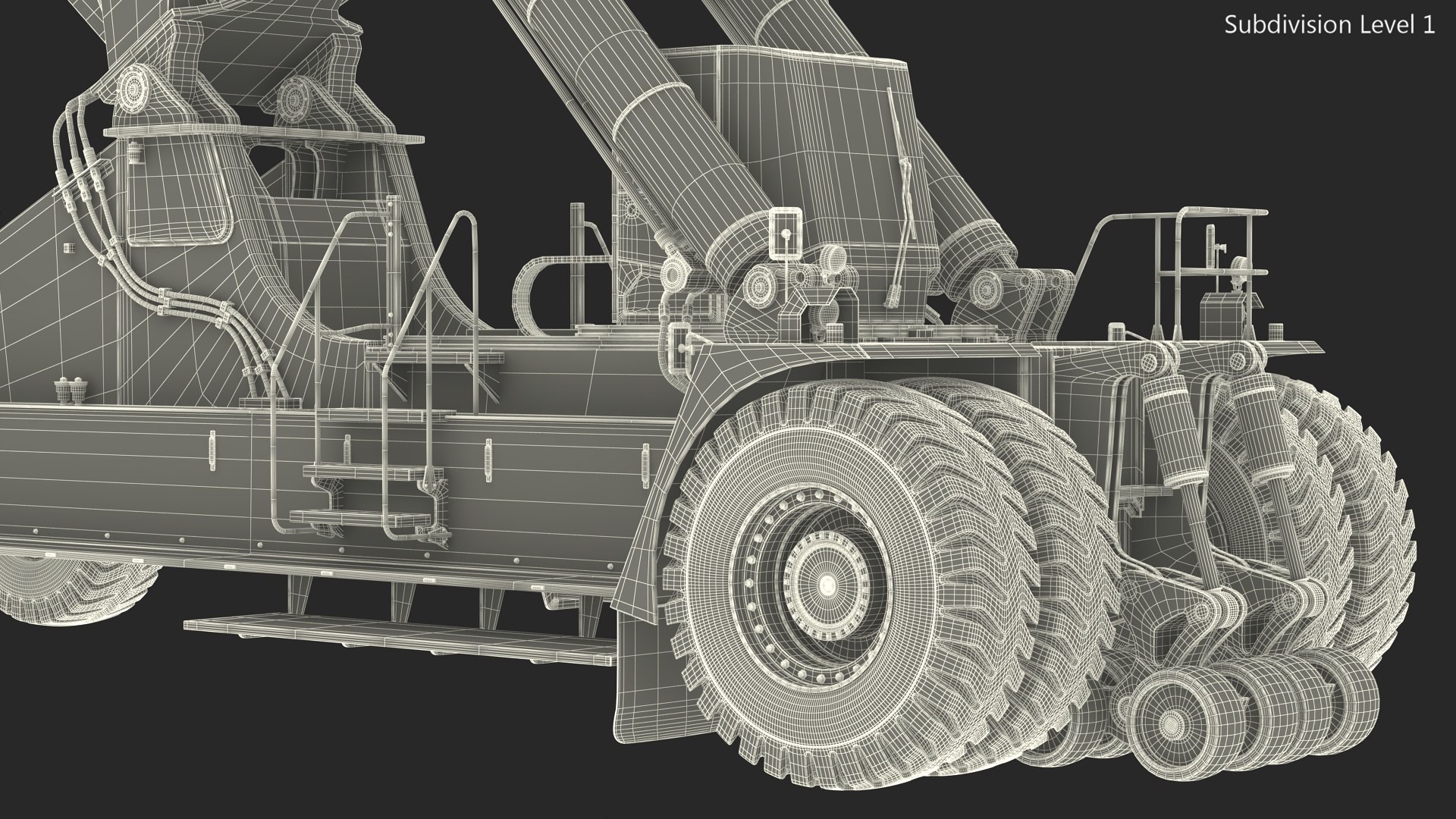 Reach Stacker Nielsen NCN 180TH Loading Concrete Barriers 3D Model ...