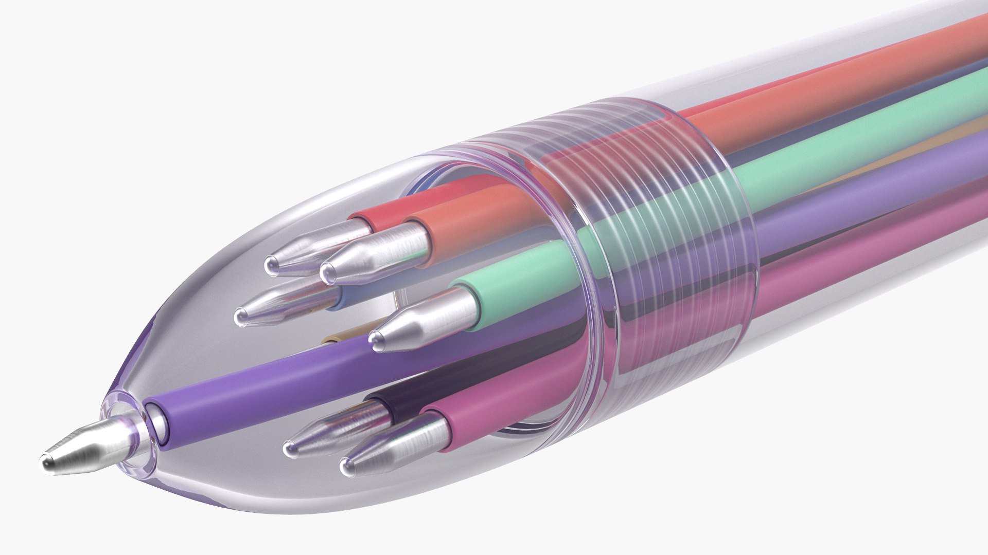 3D Multicolor Retractable Click Ballpoint Model - TurboSquid 1668069