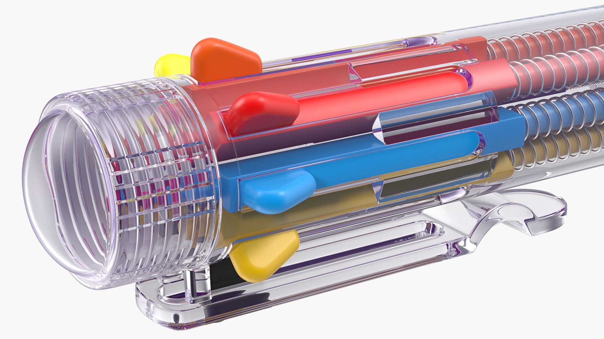 3D Multicolor Retractable Click Ballpoint Model - TurboSquid 1668069