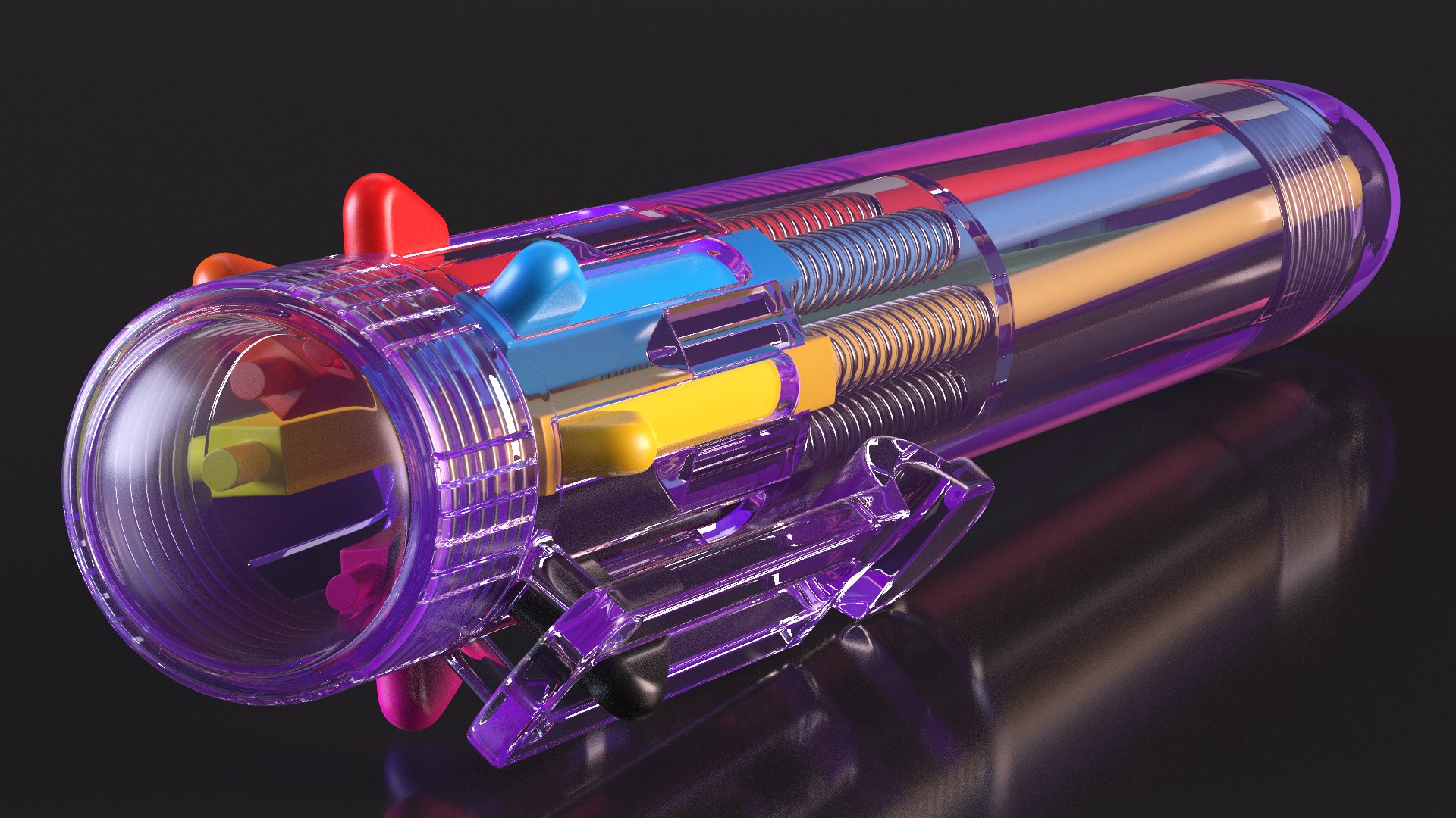 3D Multicolor Retractable Click Ballpoint Model - TurboSquid 1668069