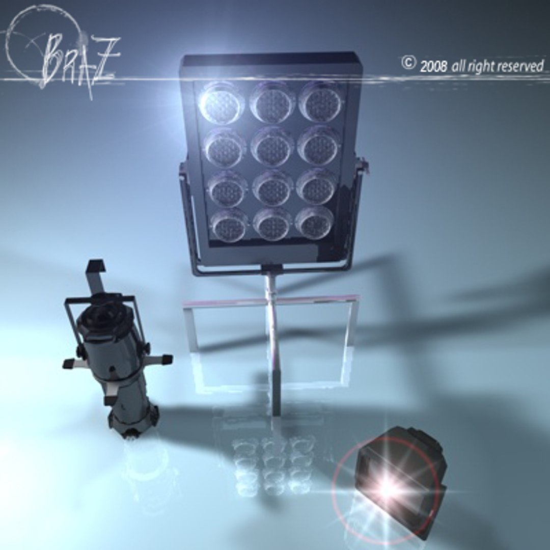 3d model stage light set 2