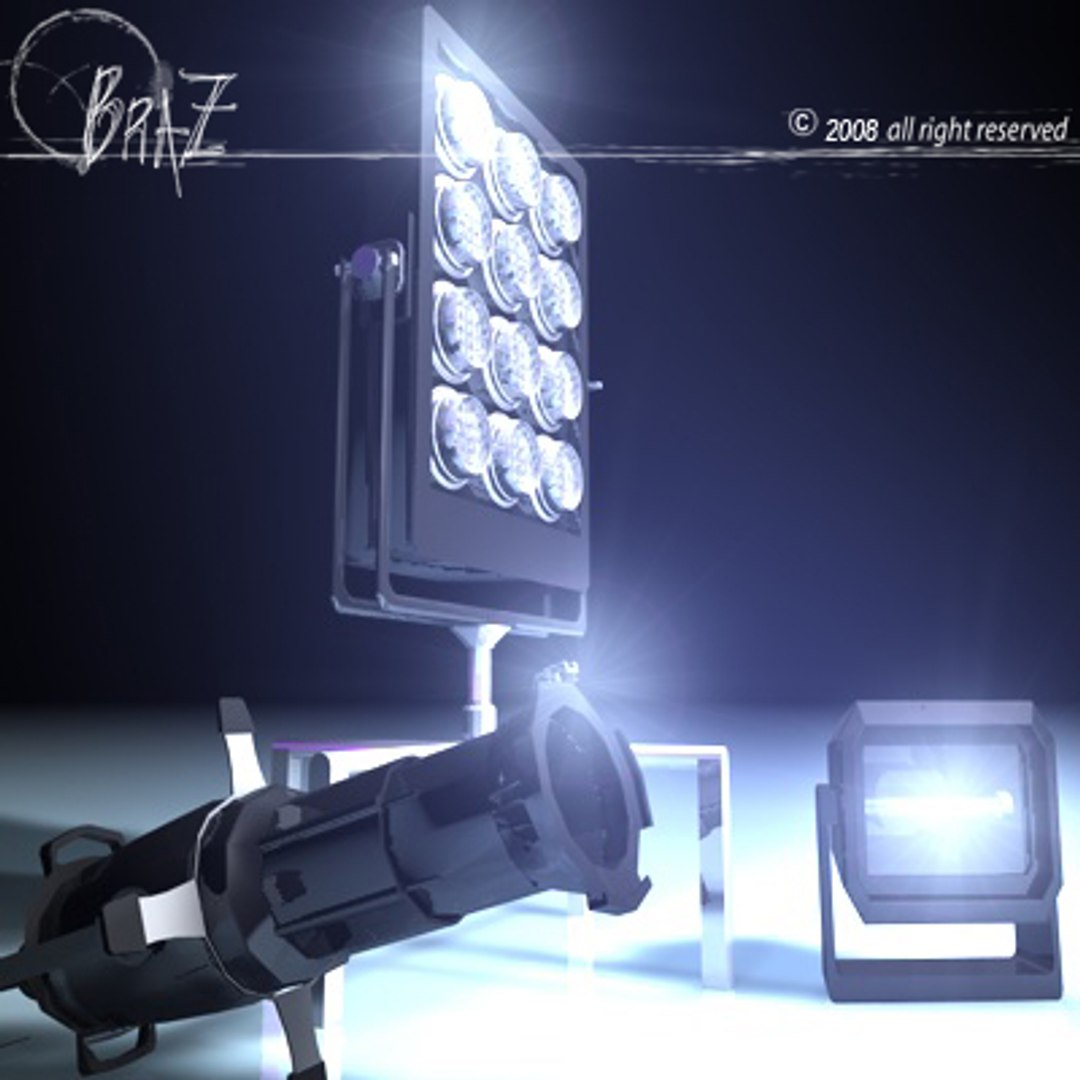 3d model stage light set 2
